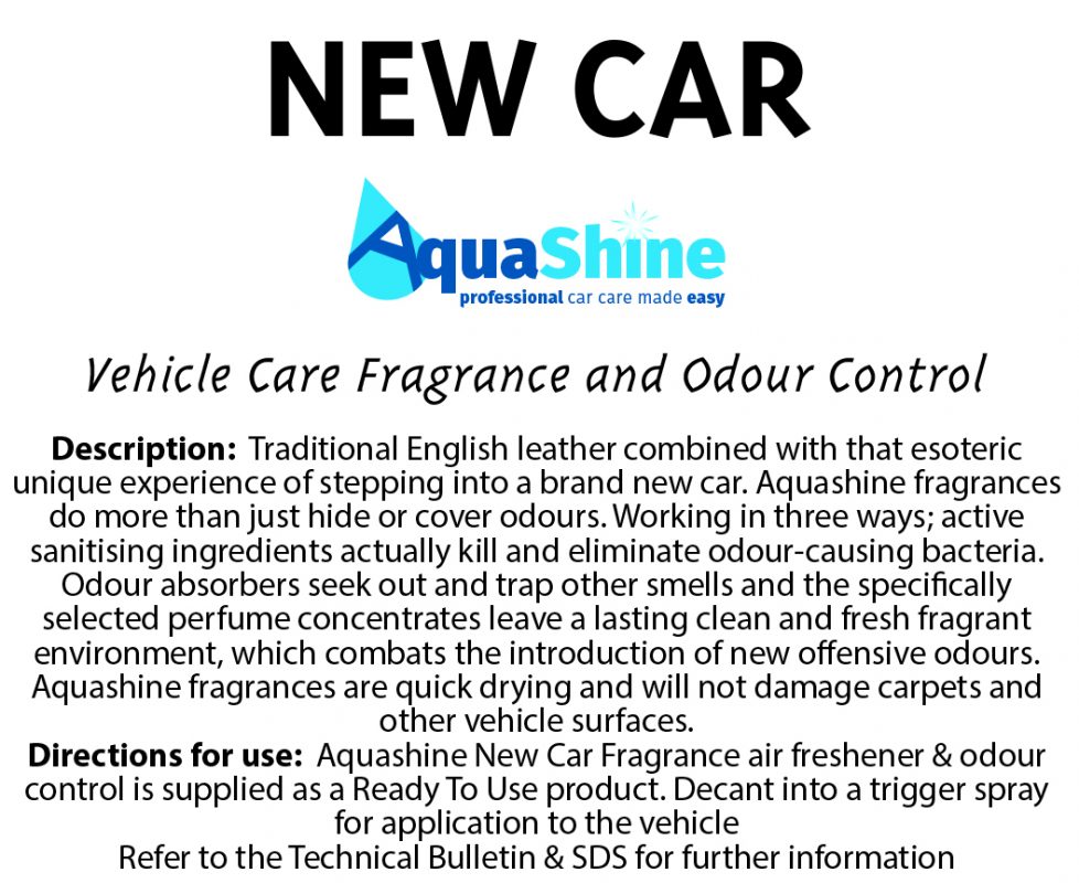 FRAGRANCE – NEW CAR 200L – Aquashine by Castle Chemicals