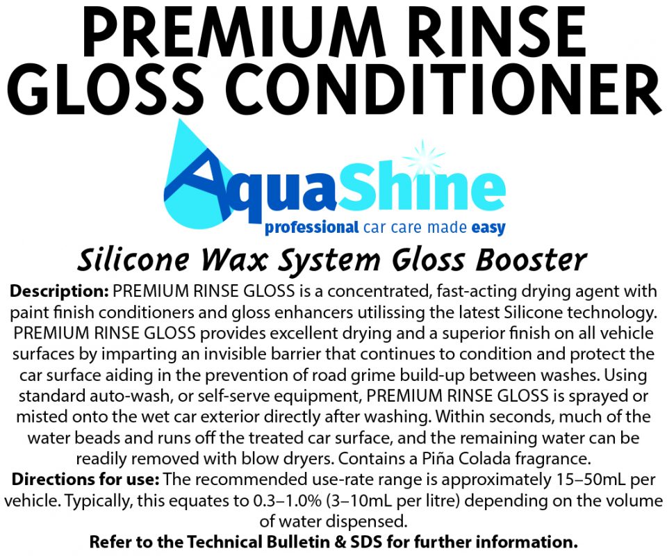 PREMIUM SHINE AND CONDITIONER 25L – Aquashine by Castle Chemicals